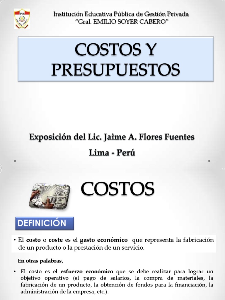 Costos y Presupuestos | Descargar gratis PDF | Costo | Presupuesto