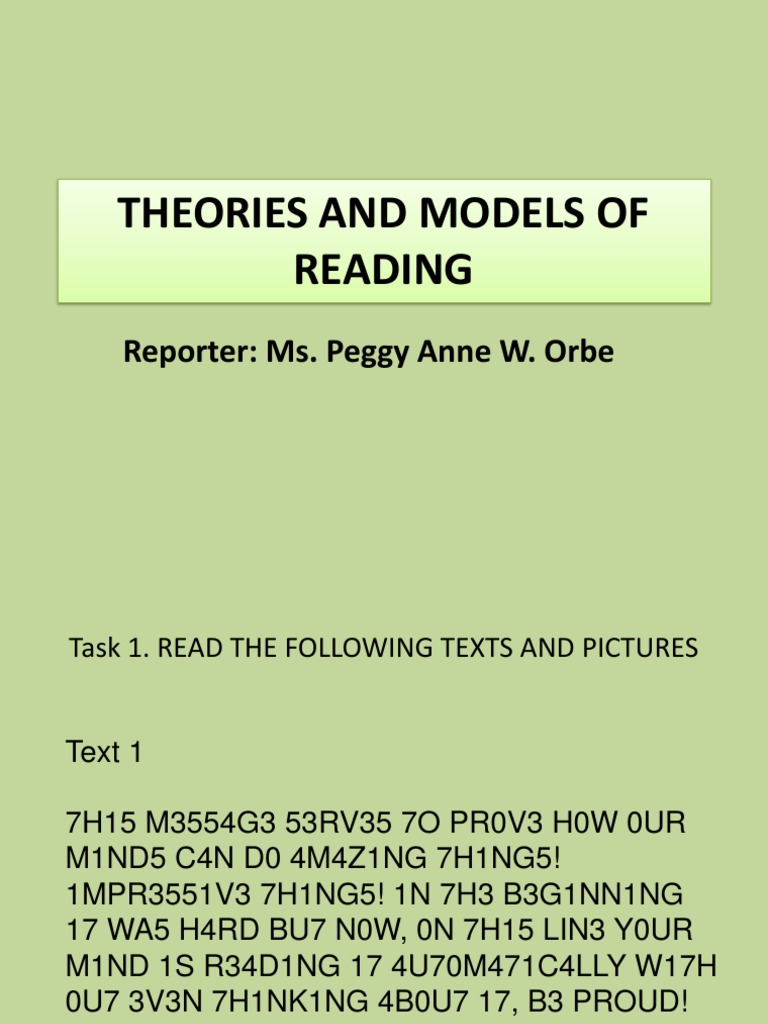 Theories and Models of Reading | PDF | Schema (Psychology) | Reading ...