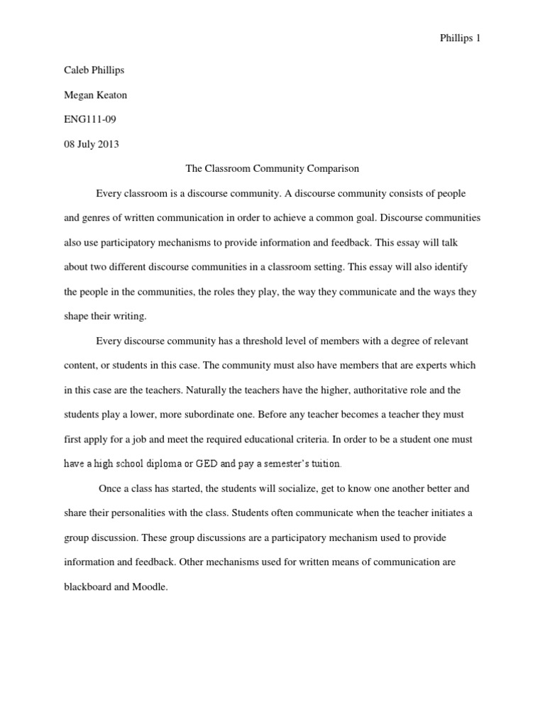Discourse Community Essay | PDF | Essays | Teachers
