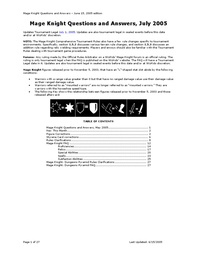 Mage Knight FAQ: Solonavi Updates | PDF | Cavalry | Paragraph