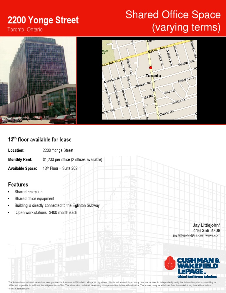 13th Floor Office Lease at 2200 Yonge | PDF