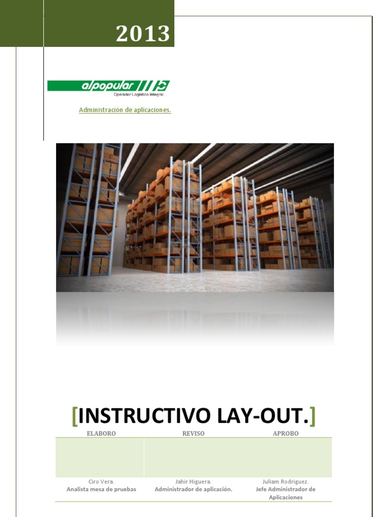 Instructivo Levantamiento de Lay-Out | PDF | Almacén | Logística