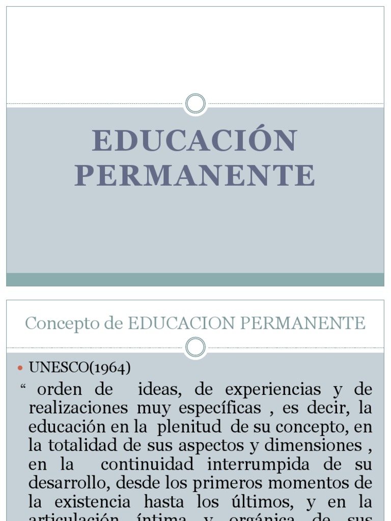 Educacion Permanente | PDF