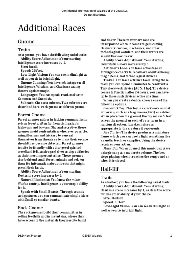 Additional Races | PDF | Fantasy Role Playing Games | Gary Gygax Games
