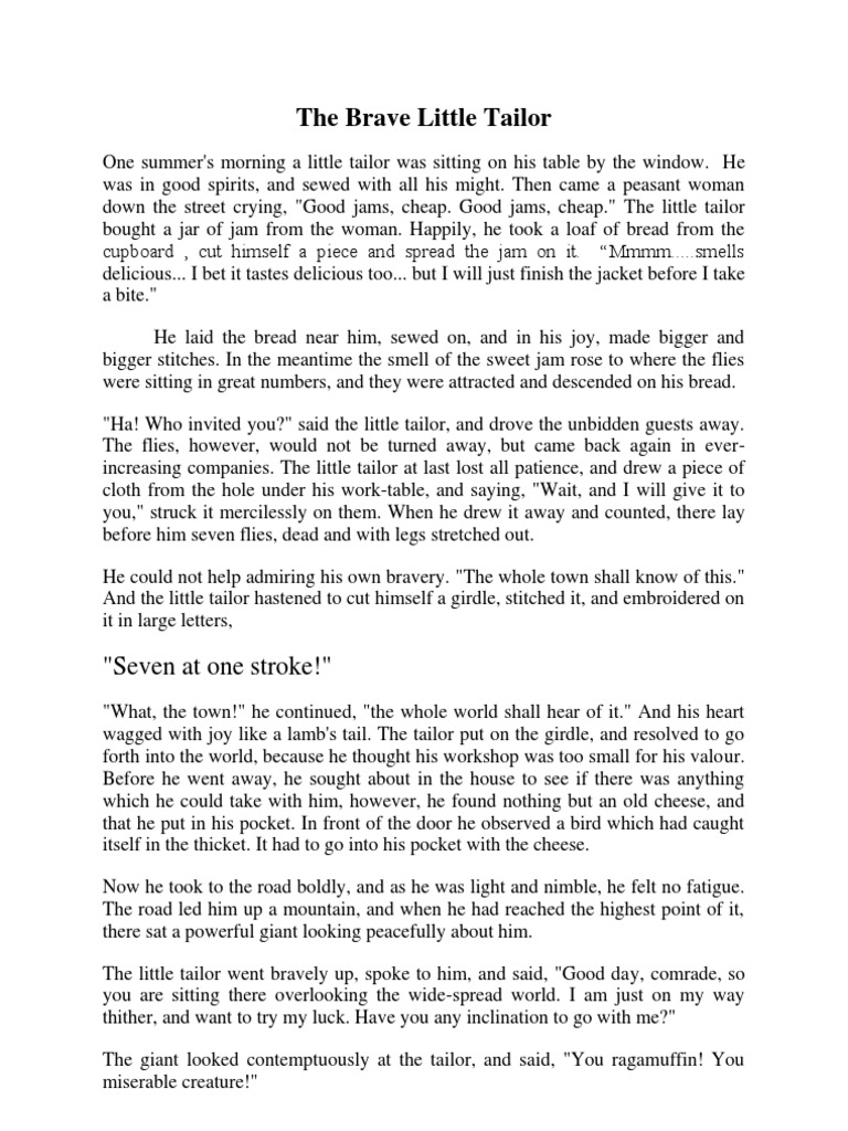 The Brave Little Tailor: "Seven at One Stroke!" | PDF | Trees