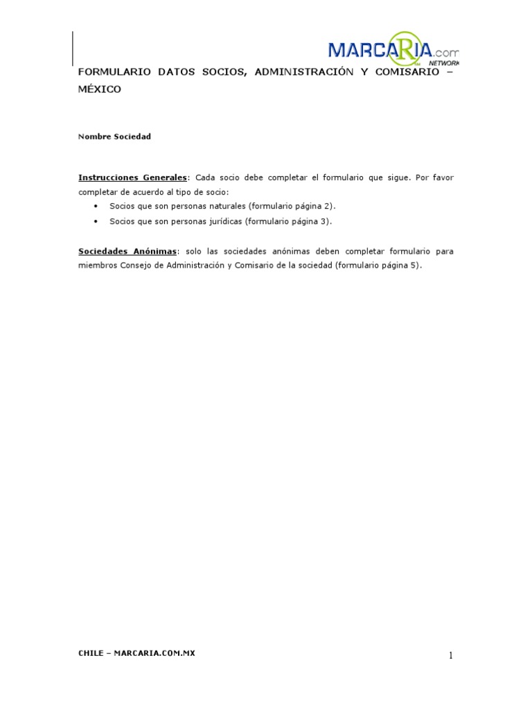 Datos Socios Administración | PDF