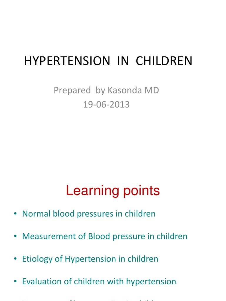 Hypertension in Children | PDF | Hypertension | Health Sciences