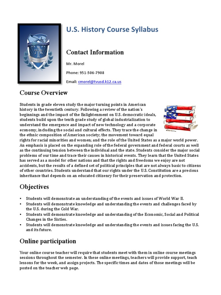 U.S. History Course Syllabus for 11th Grade | PDF