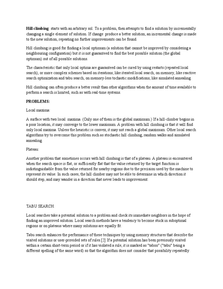 Hill Climbing | PDF | Numerical Analysis | Algorithms
