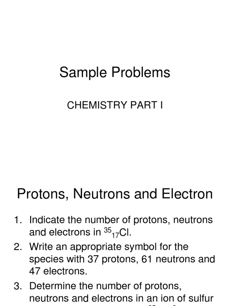 Sample Problems in CHEM | Download Free PDF | Molar Concentration ...
