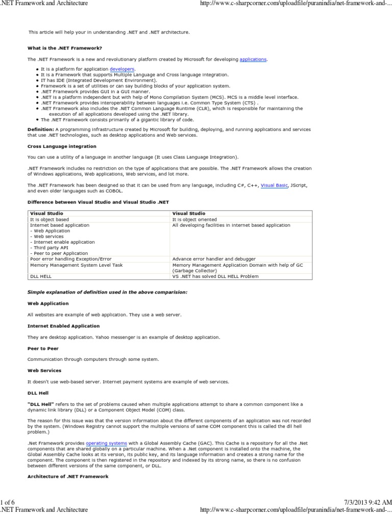 Framework and Architecture | PDF