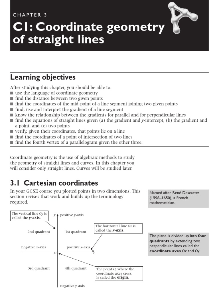 Coordinate Geometry of Straight Lines | PDF | Line (Geometry ...