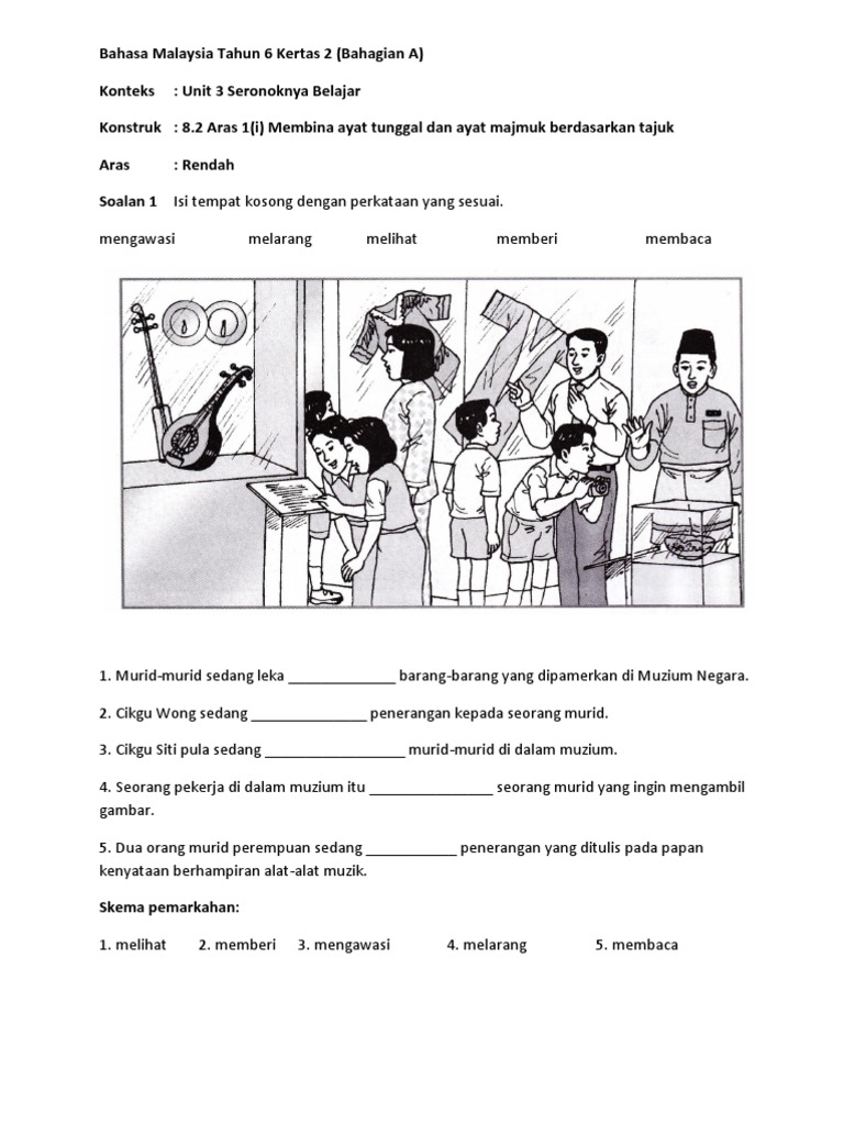 Bahasa Malaysia Tahun 6 Kertas 2 Aras Rendah | PDF