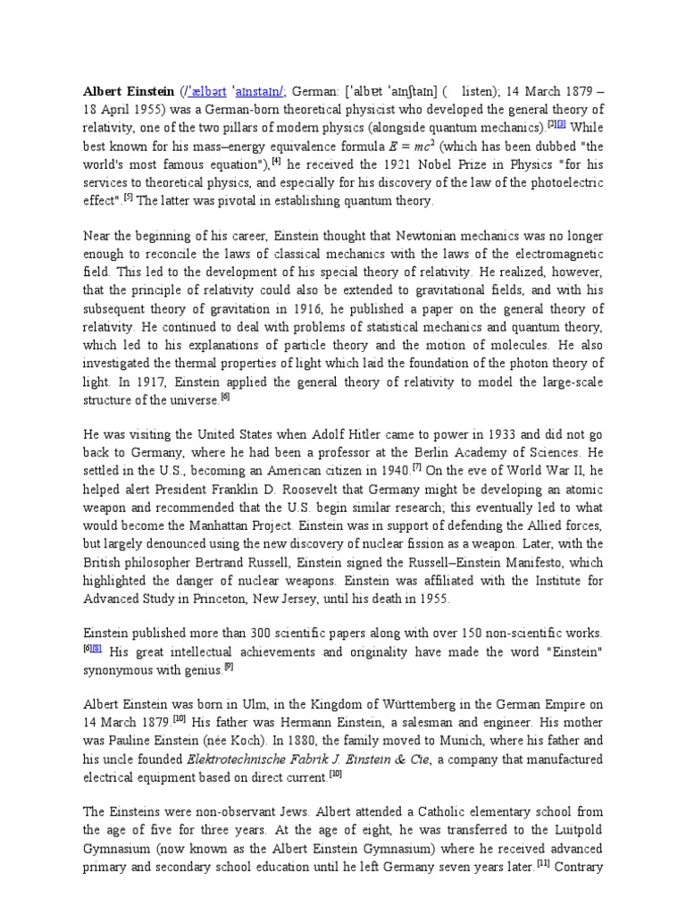Einstein | PDF | Albert Einstein | General Relativity
