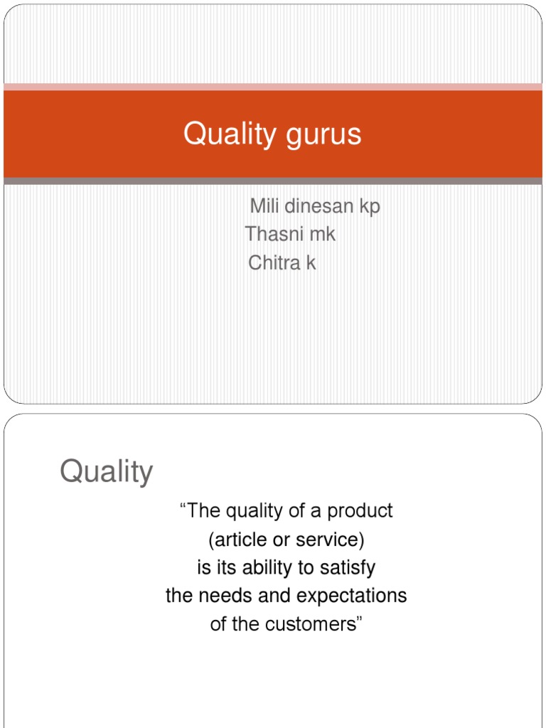 Quality Gurus | PDF | Causality | Employment
