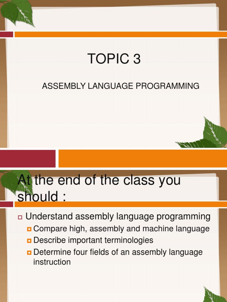 Chapter 3 ASSEMBLY LANGUAGE PROGRAMMING | PDF | Assembly Language | Instruction Set