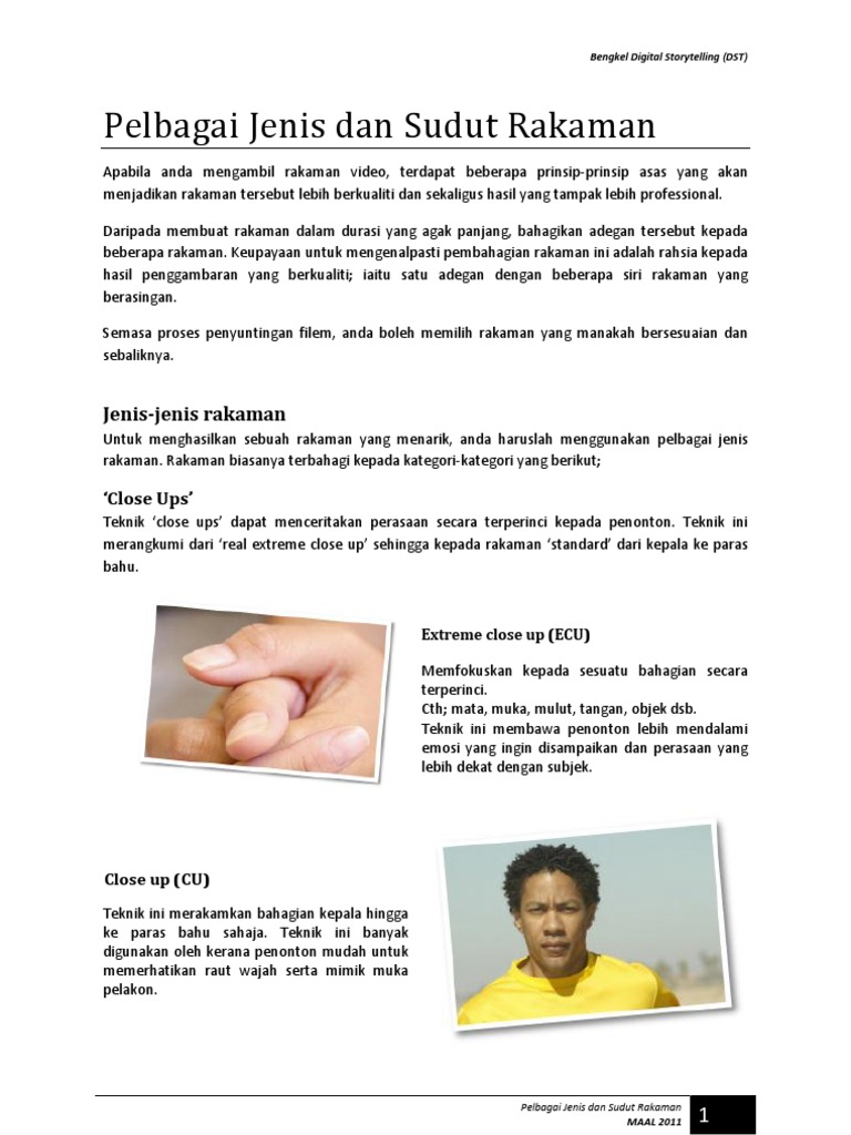 Pelbagai Jenis Dan Sudut Rakaman | PDF