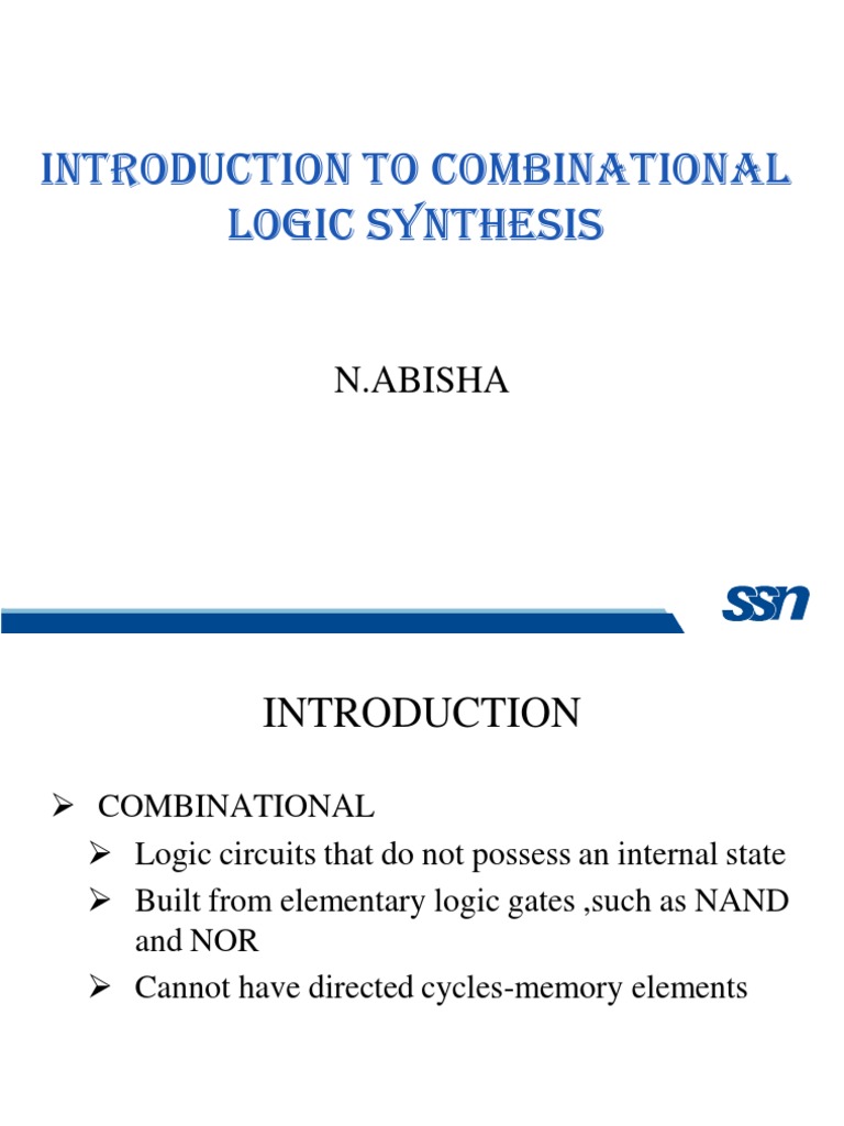 11.1 Introduction To Combinational Logic Synthesis | PDF | Logic ...