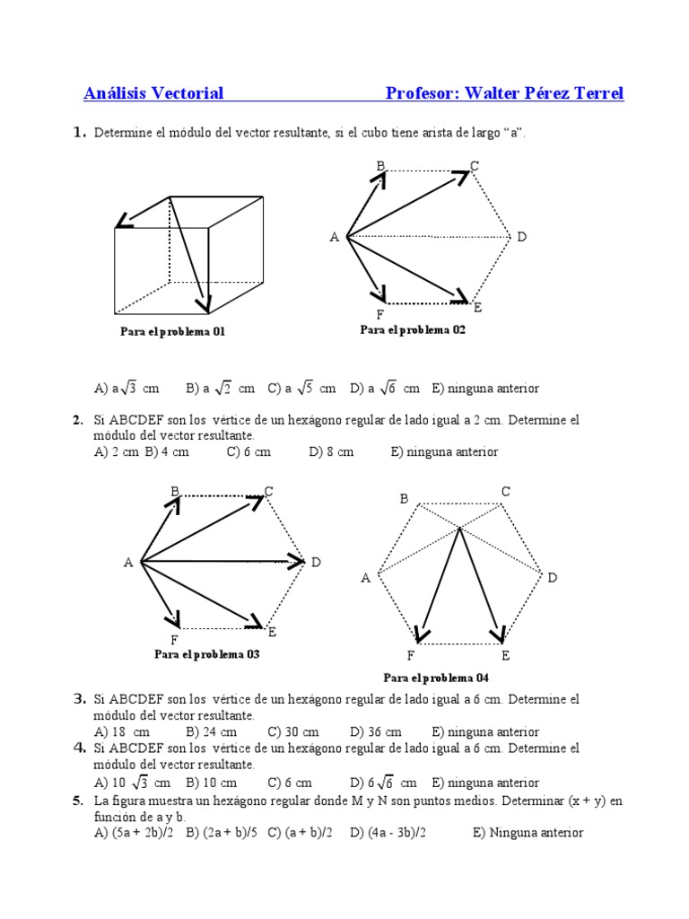 Problemas de Vectores | PDF | Vector Euclidiano | Triángulo