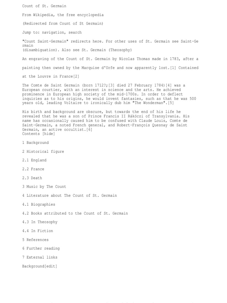 Count of St. Germain - Wikipedia, The Free Encyclopedia | PDF ...