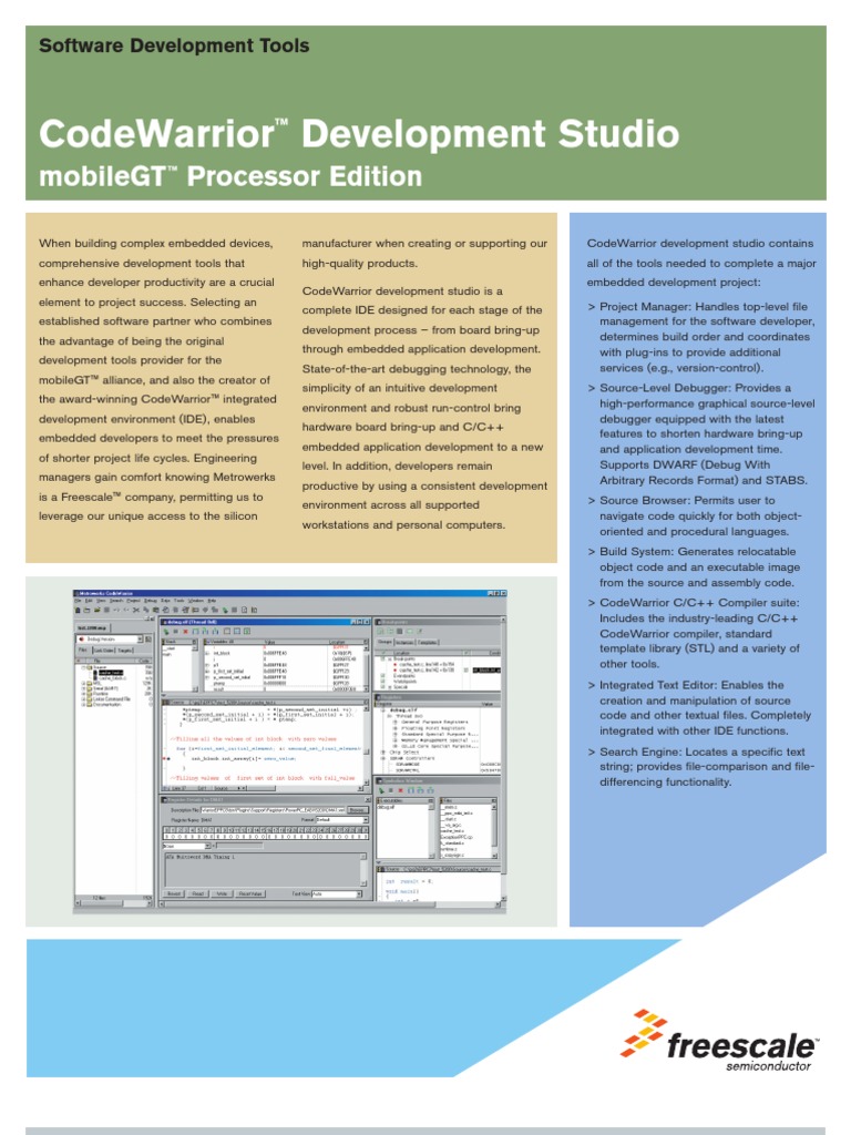 Codewarrior Development Studio: Mobilegt Processor Edition | PDF | C (Programming Language ...