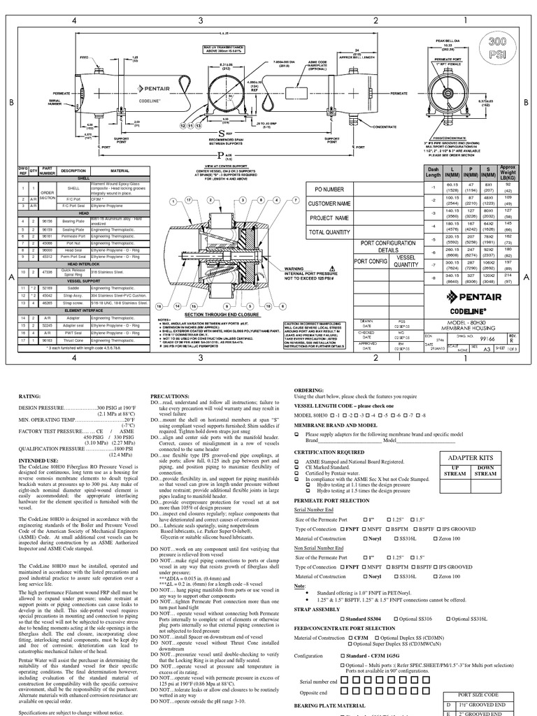 Codeline, 300 PSI, Drawing - 80H30 | PDF