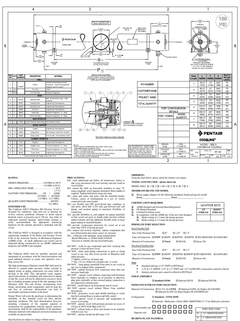 Codeline, 150 PSI, Drawing - 80S15 | PDF | Pipe (Fluid Conveyance) | Corrosion