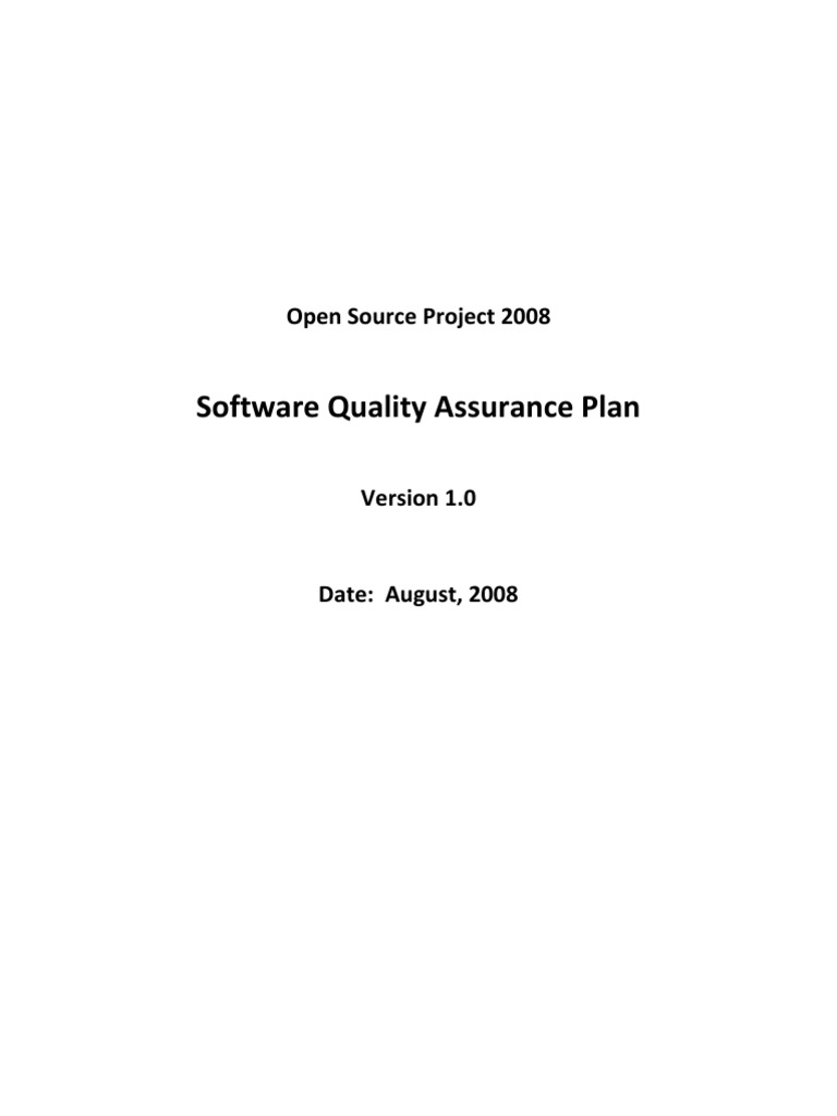 Software Quality Assurance Plan | PDF | Quality Assurance | Software ...