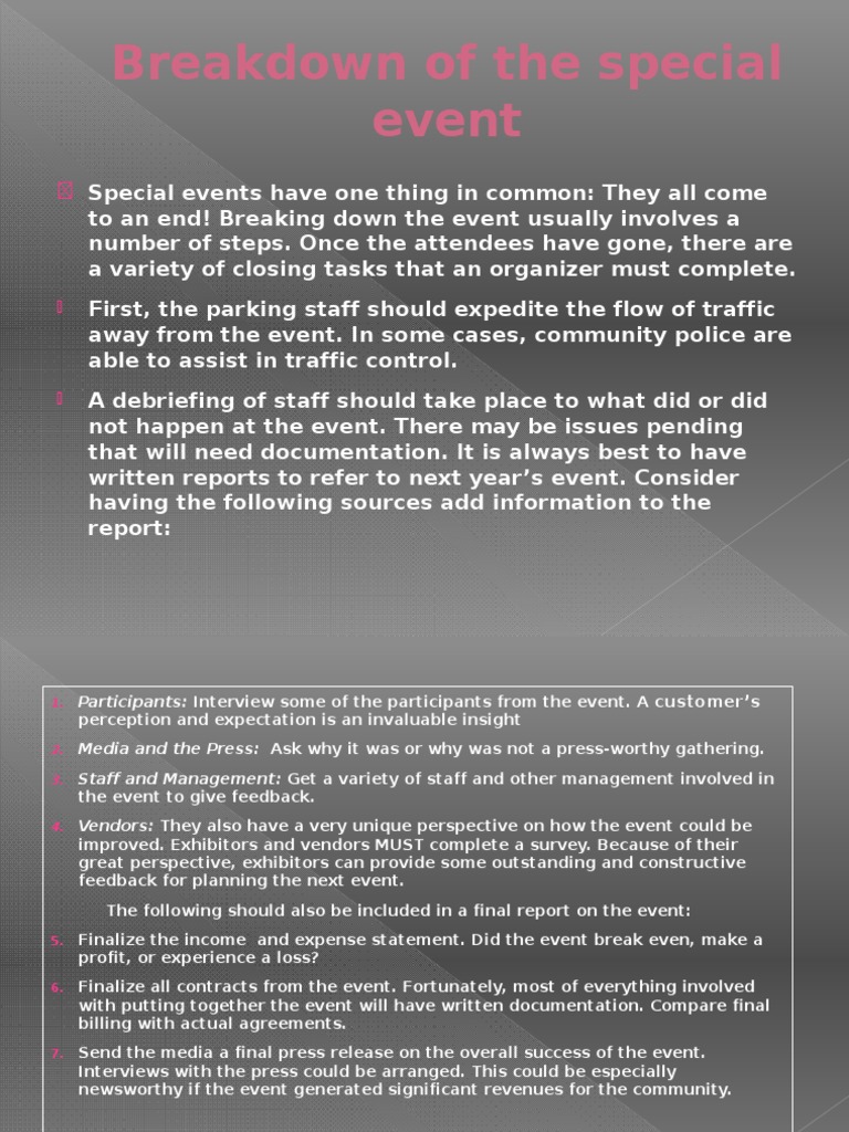 Breakdown of The Special Event | PDF | Business | Science