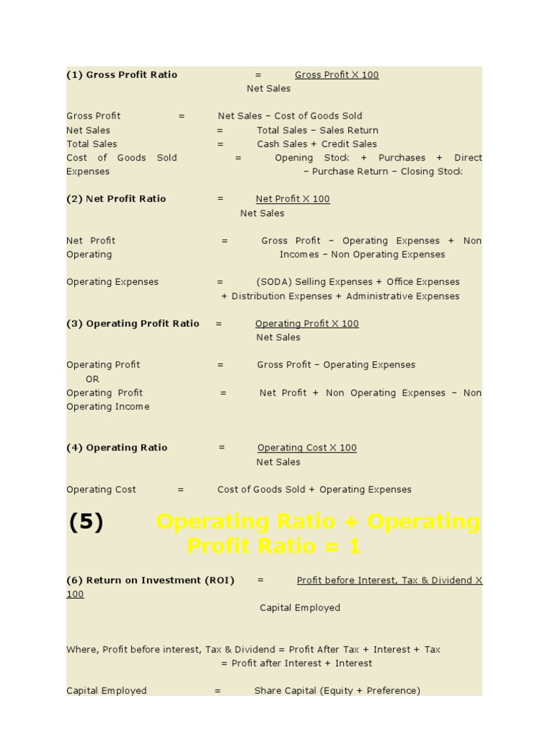 Operating Ratio + Operating Profit Ratio 1 | PDF | Dividend | Equity ...