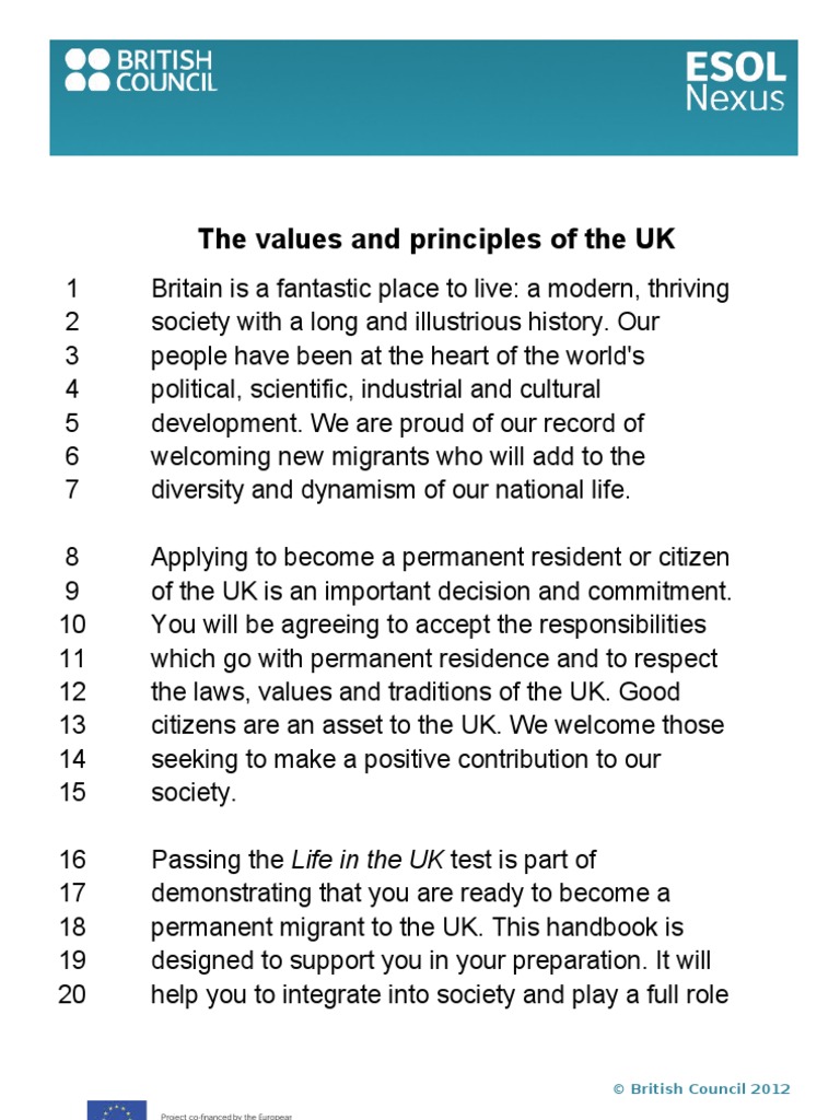 Values and Principles of UK Transcript | PDF | Citizenship | Liberty
