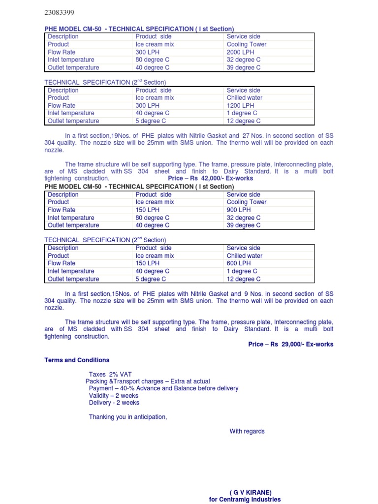 Phe Model Cm-50 - Technical Specification (L ST Section) | PDF | Computers