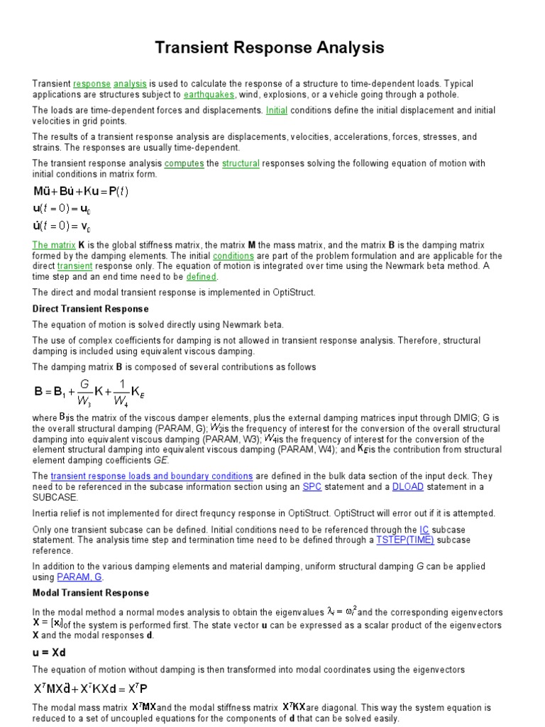 Transient Response Analysis | PDF | Eigenvalues And Eigenvectors ...