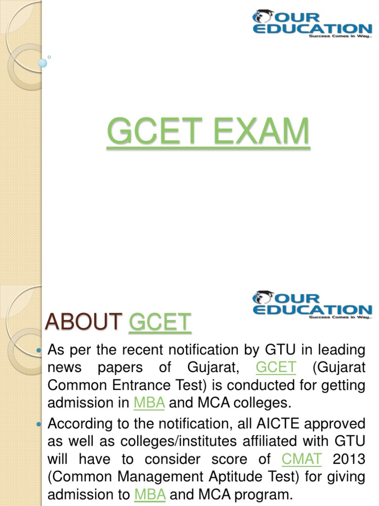 Gcet Exam | PDF | University And College Admission | Test (Assessment)