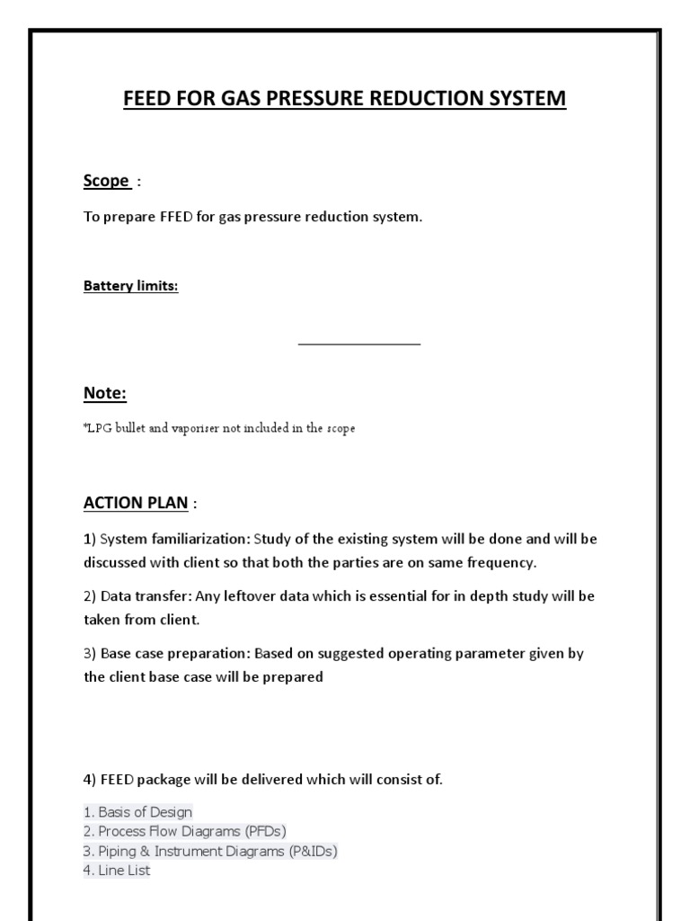 Feed For Gas Pressure Reduction System | PDF