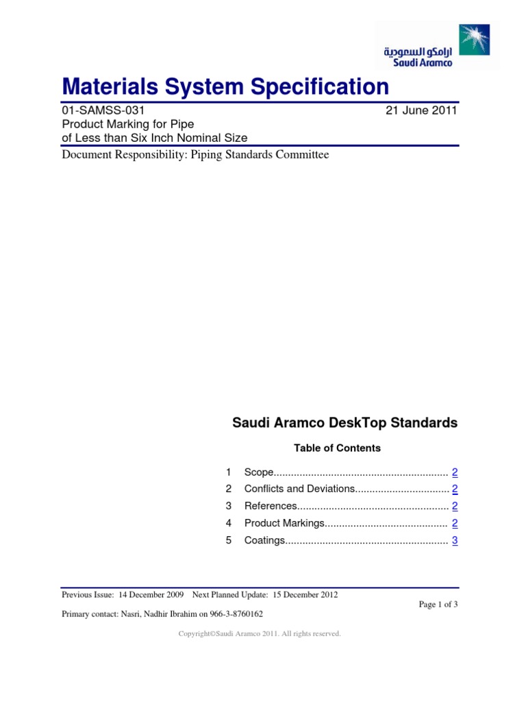 Materials System Specification | PDF | Specification (Technical Standard) | Pipe (Fluid Conveyance)