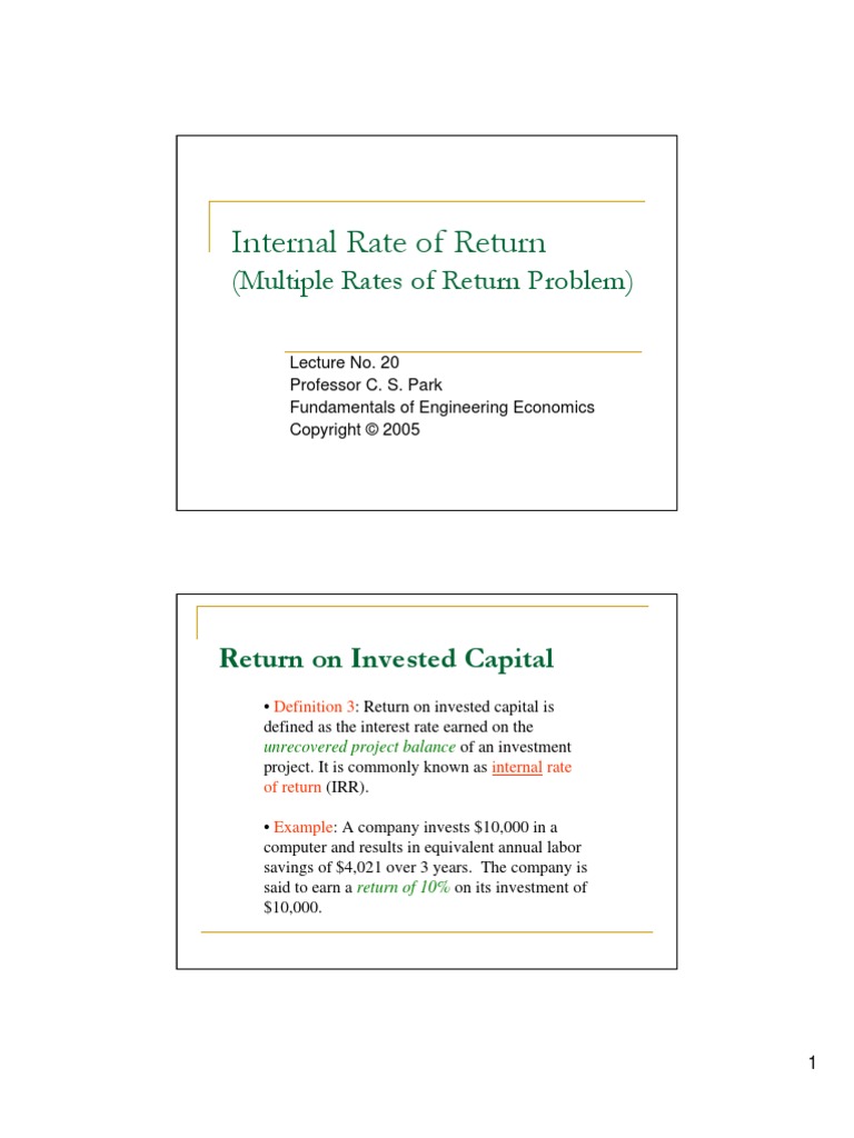 Internal Rate of Return | PDF | Internal Rate Of Return | Money