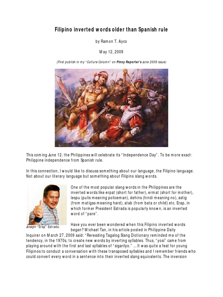 Filipino Inverted Words | PDF | Languages | Language Arts & Discipline