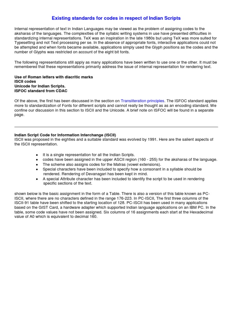 Unicode For Indian Languages | PDF | Syllable | String (Computer Science)