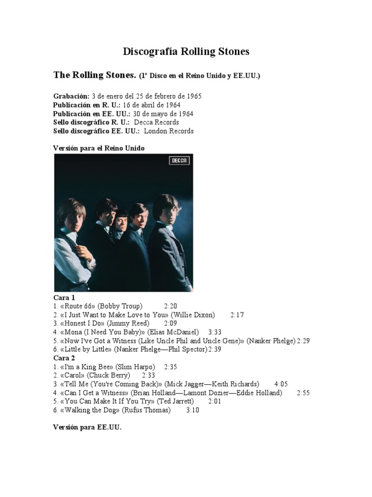 Discografía Rolling Stones | PDF | Los Rolling Stones | Keith Richards