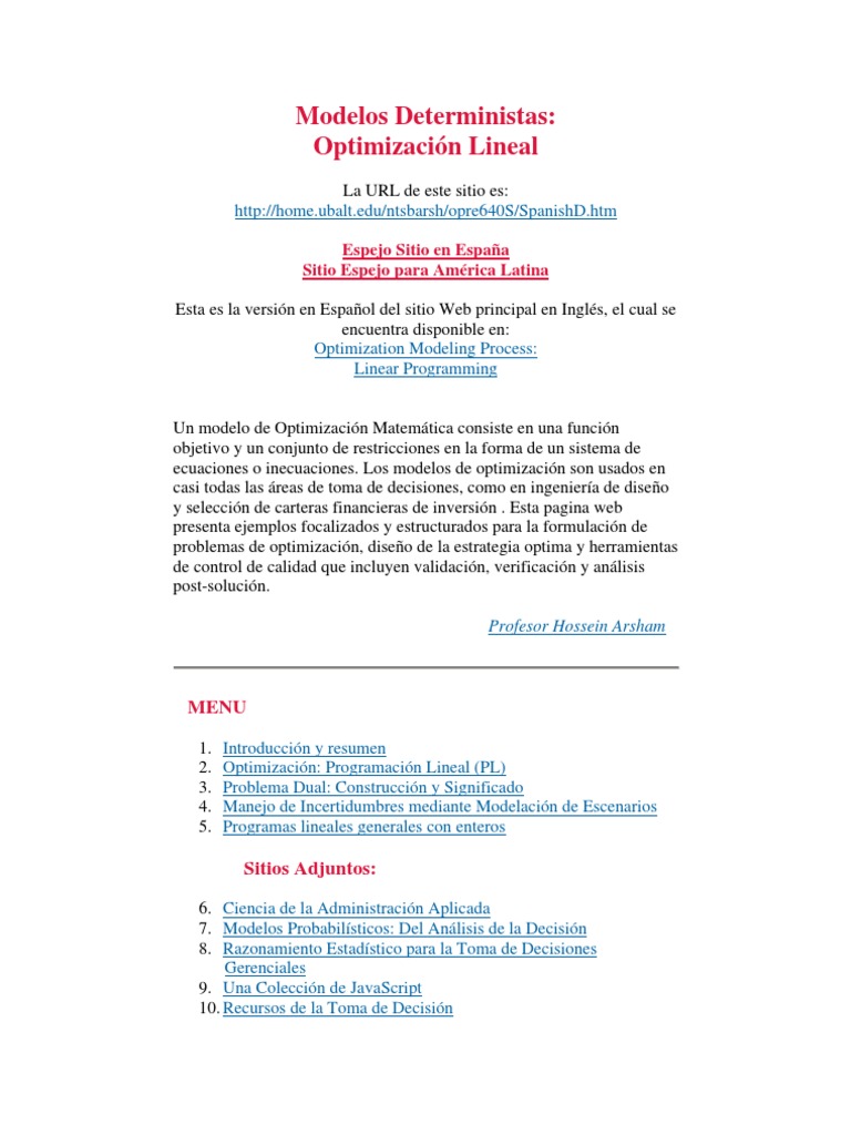 Modelos Deterministas | PDF
