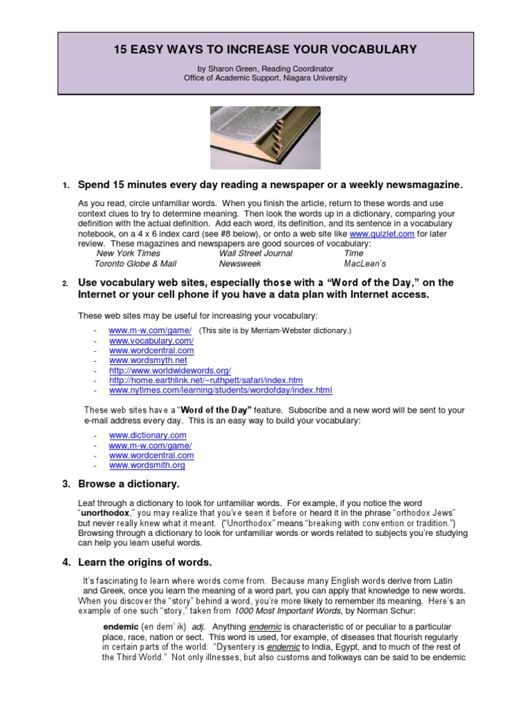 15 Easy Ways to Increase Your Vocabulary | Vocabulary | Dictionary