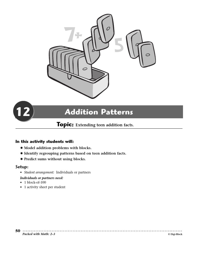 Addition Patterns | PDF | Cognition | Pedagogy