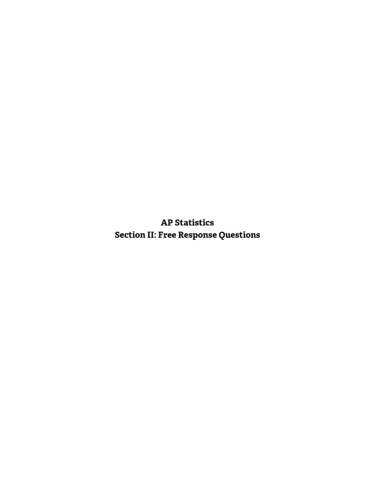 AP Statistics Free Response Guide | PDF | Confidence Interval | Placebo