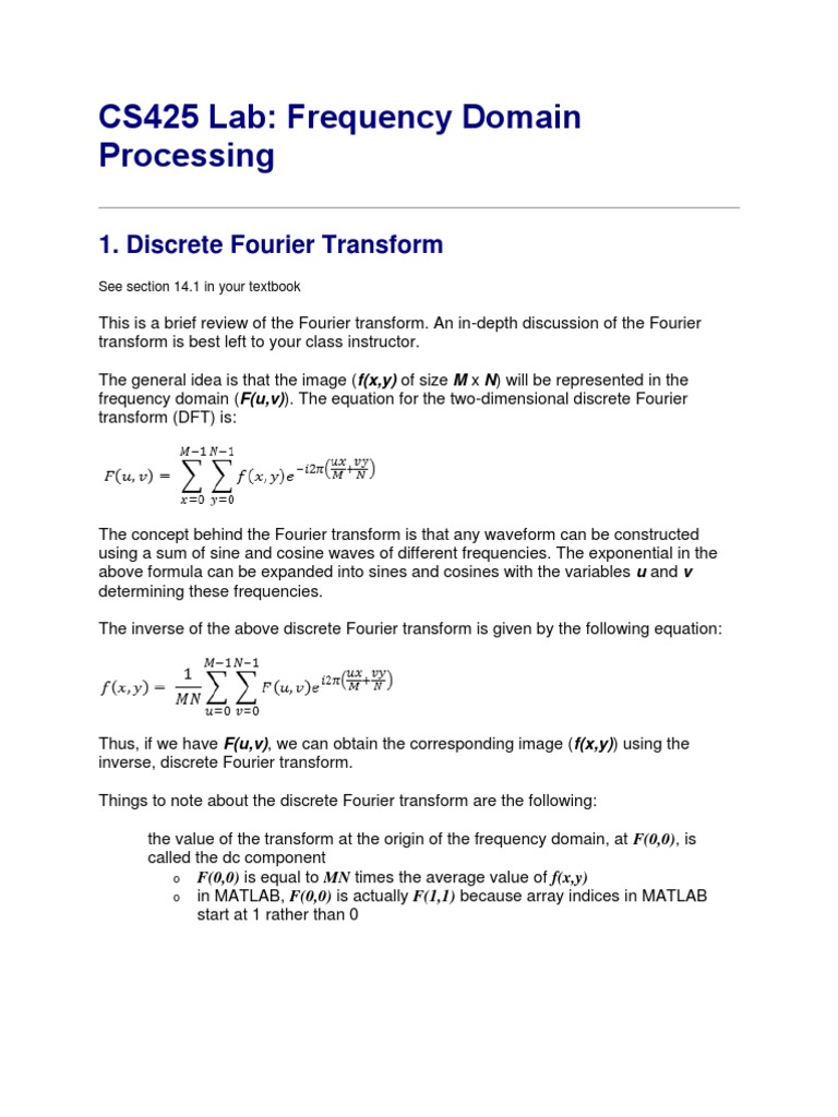 2D FFT | PDF | Discrete Fourier Transform | Fast Fourier Transform