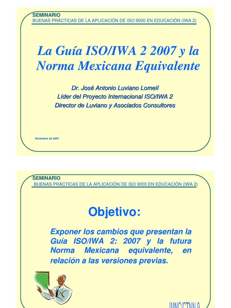 La Guia ISO IWA 2 2007 y La Norma Mexicana Equivalente | PDF | Iso 9000 | Organización ...