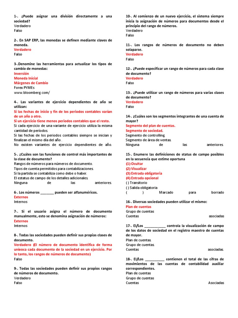 Prueba SAP FI 228 Preguntas | PDF | Depreciación | Contabilidad