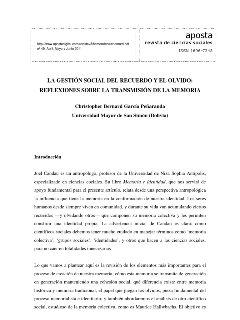 C Bernard | PDF | Memoria | Sociedad