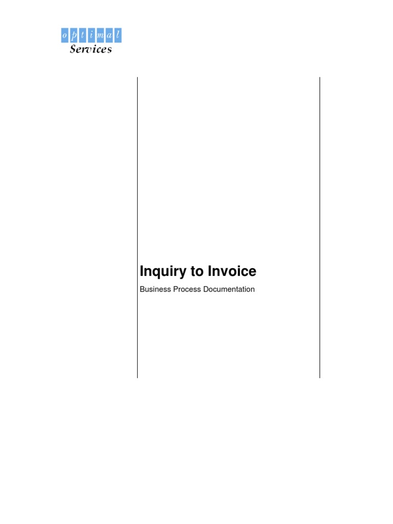 SAP Inquiry To Invoice | PDF | Invoice | Business Process