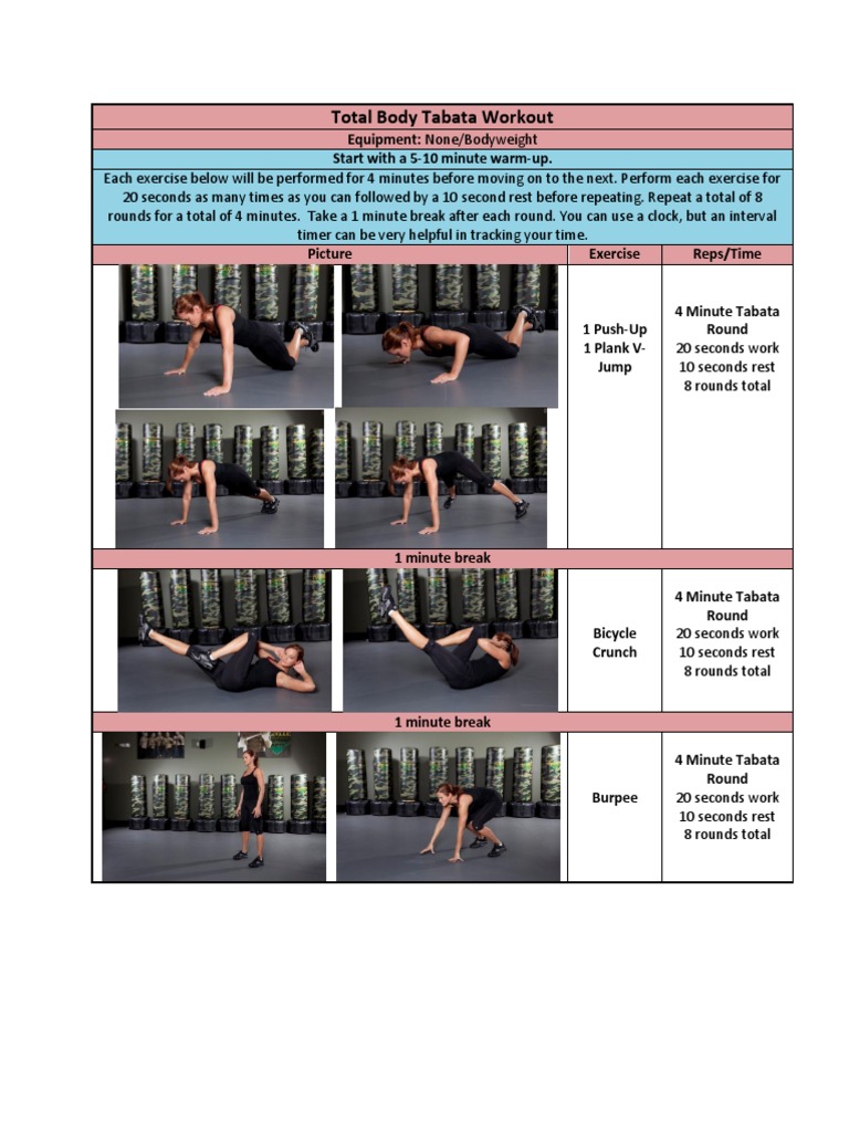 Total Body Tabata Workout | PDF